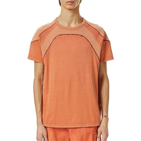 【楽天市場】 Diesel ディーゼル メンズ ワンポイントオーバルd刺繍ロゴ リブ切替 半袖tシャツ カットソー【t Riby】【サイズm】【オレンジ系】die M T F4 409