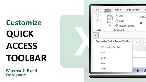Excel For Beginners 10 Customize Quick Access Toolbar Youtube