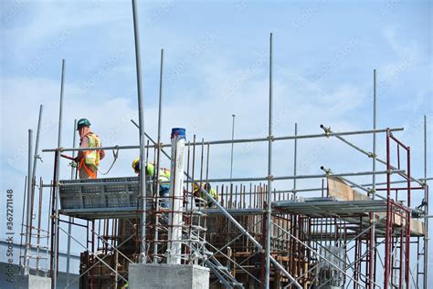JOHOR MALAYSIA APRIL 13 2016 Scaffolding Used As The Temporary Structure To Support Platform