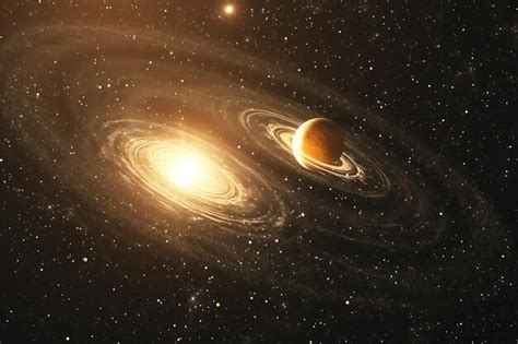 Premium Photo Common Center Of Mass With Two Orbiting Stars