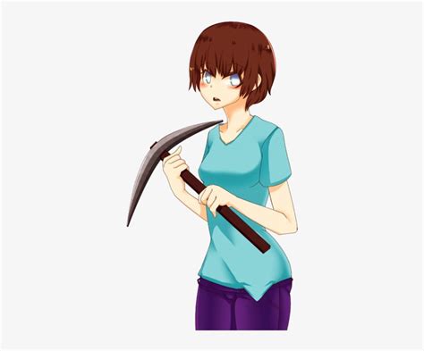 Herobrine Mob Talker By Meteor1422 Anime Herobrine Girl 349x617 Png