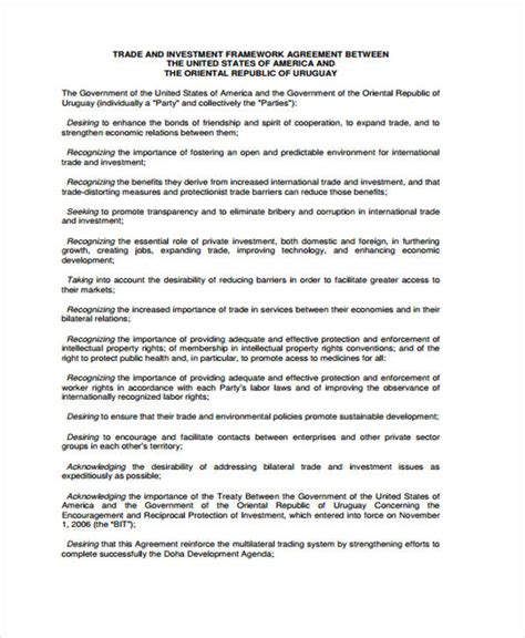 Framework Agreement Template 11 Free Pdf Word Format Download