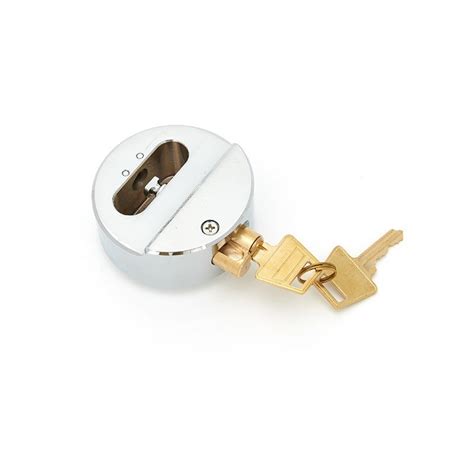 Hockey Puck Lock Heavy Duty Solid Hidden Shackle Padlock Set Steel Puck Lock With 2 Keys