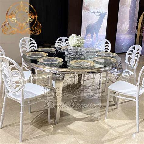 Event Table Design Silver Stainless Steel For Sale