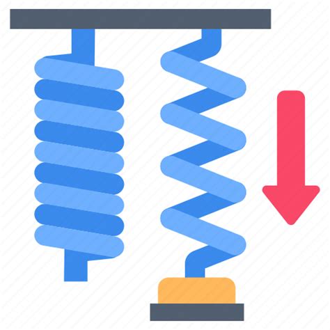 Elastic Force Spring Compressed Materials Theory Icon Download