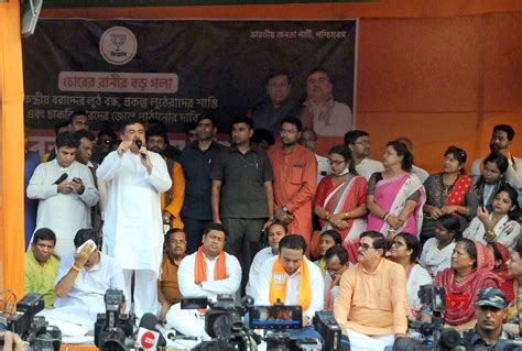 Kolkata Bjp Leader Suvendu Adhikari Addresses During A Sitting