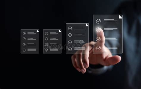 Online Survey Filling Out And Digital Form Checklist By Laptop Computer Document Management