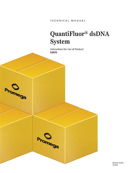 Quantifluor Dsdna System Protocol Revised 12 Tm Technical Manual Quantifluor ® Dsdna System