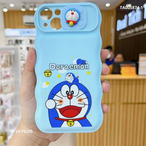 Ốp Ip 14 Plus Dẻo Camera Trượt đính Sticker Viền Sóng