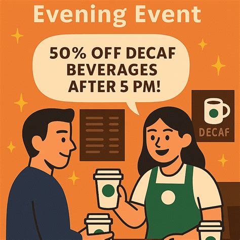 스타벅스 오후 5시 이후 디카페인 최대 50 할인 이브닝 이벤트 진행