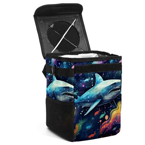 Starry Shark Mini Trash Can Car Garbage Can Car Trash Can Foldable