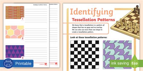 Identifying Tessellation Patterns Activity Sheet Twinkl