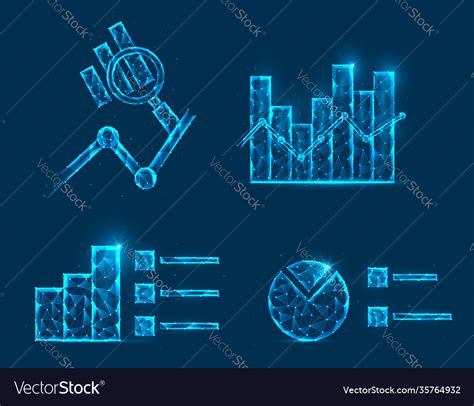 Abstract Polygonal Data Analysis Low Poly Model Vector Image