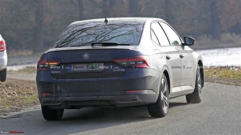 Spy Pics 2019 Skoda Superb Facelift Team Bhp