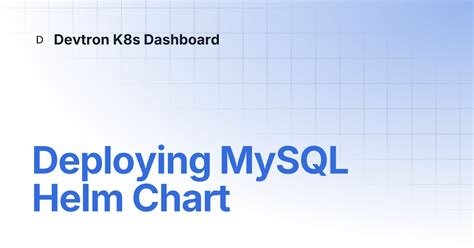 deploying mysql helm chart devtron k8s dashboard