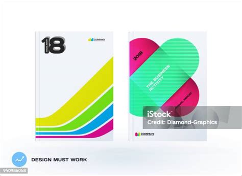 사업 안내 책자의 크리에이 티브 디자인 추상적인 가로 표지 레이아웃 설정 다채로운 부드러운 모양 A 4 전단지 0명에 대한 스톡 벡터 아트 및 기타 이미지 Istock