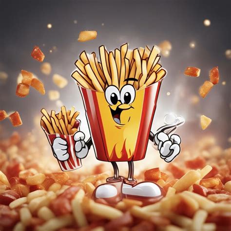 Premium Photo A Cartoon Character With French Fry