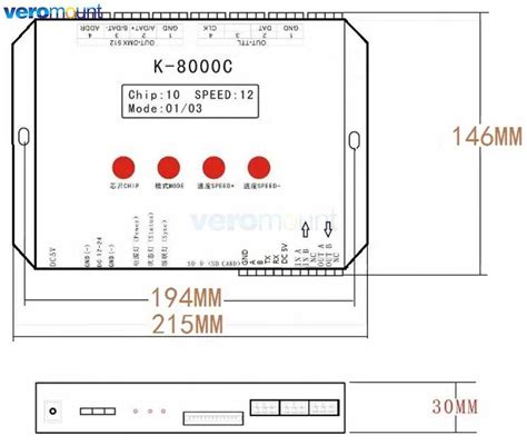 K 8000c โปรแกรม Dmxspi Sd Card พิกเซล Led Controller Off Line Dc5 24v