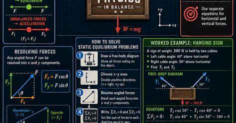 Physics Equilibrium Of Forces Infographic Livephysics™