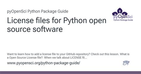 License Files For Python Open Source Software — Python Packaging Guide