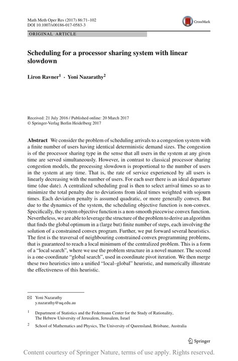 Scheduling For A Processor Sharing System With Linear Slowdown Request Pdf