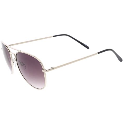 Medium Classic Retro Metal Frame Aviator Sunglasses Zerouv