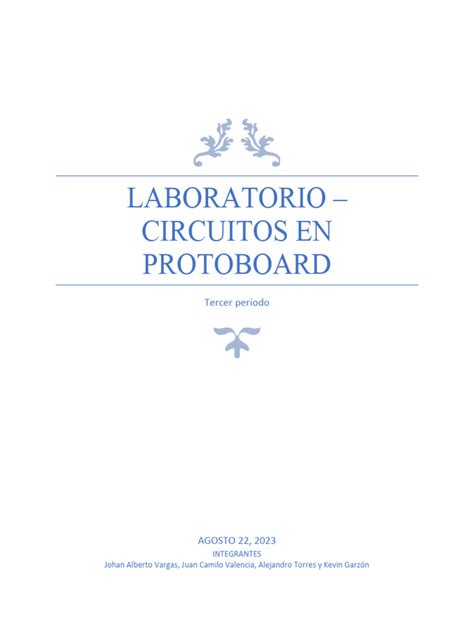 Informe De Laboratorio 1 Pdf Diodo Emisor De Luz Electricidad