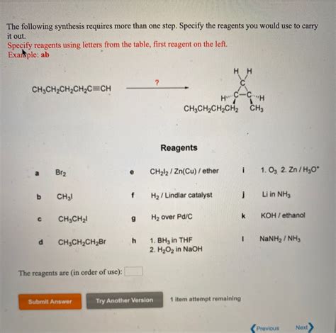 Solved The Following Synthesis Requires More Than One Step