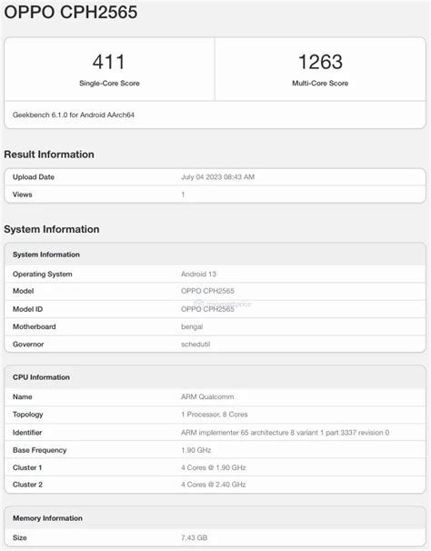 Oppo A78 4g Appears On Geekbench Showcasing Performance July 7 Launch