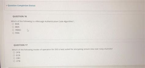 Solved Question 16 Which Of The Following Is A Message