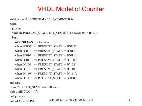 Ppt Lecture 18 Vhdl Modeling Of Sequential Machines Powerpoint