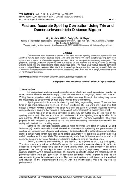 Pdf Fast And Accurate Spelling Correction Using Trie And Damerau