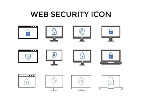 Web Security Icons Website Security Shield Protection Icon Symbol 11057217 Vector Art At Vecteezy