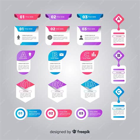 다채로운 Infographic 요소 평면 디자인 무료 벡터