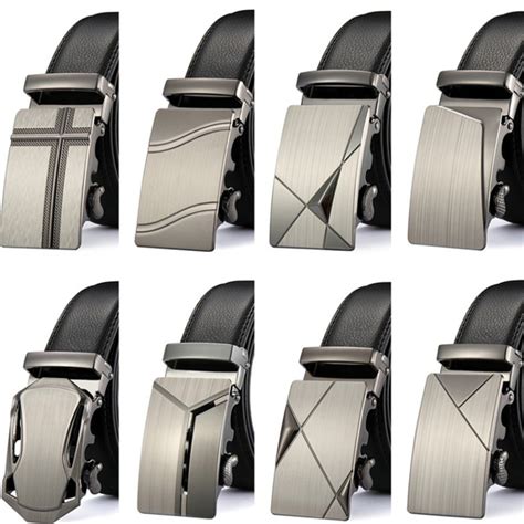 남성 자동 버클 벨트 가죽 허리띠 비즈니스 스타일 바지 벨트 모델 4