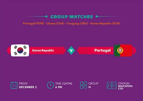 Чемпионат мира по футболу катар 2022 расписание матчей корейской республики против португалии
