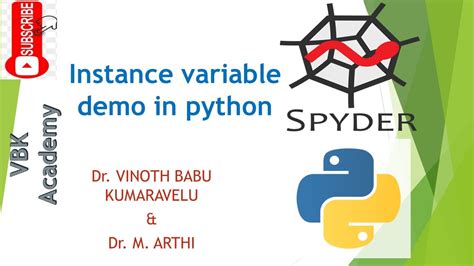 Instance Variable Example And Demo Using Python By Dr M Arthi Youtube