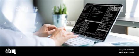 Programmer Woman Coding Girl Coder And Web Developer Stock Photo Alamy