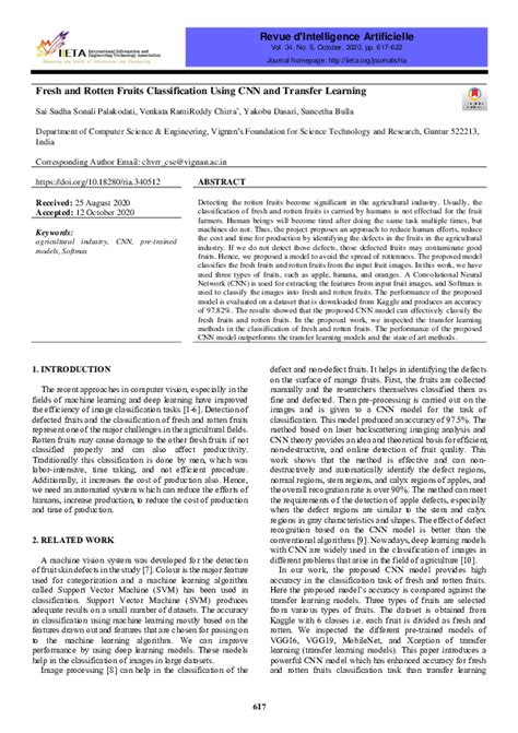pdf fresh and rotten fruits classification using cnn and transfer learning