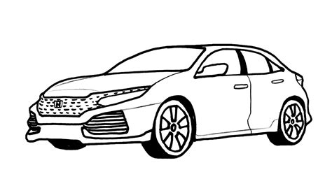 How To Draw Honda Car