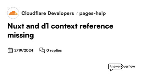 Nuxt And D1 Context Reference Missing Cloudflare Developers