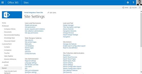 Finding Site Settings In Sharepoint 2016 Dummies