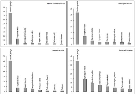 Percentage Of The Dominant Aquatic Insect Species In Four Sampling