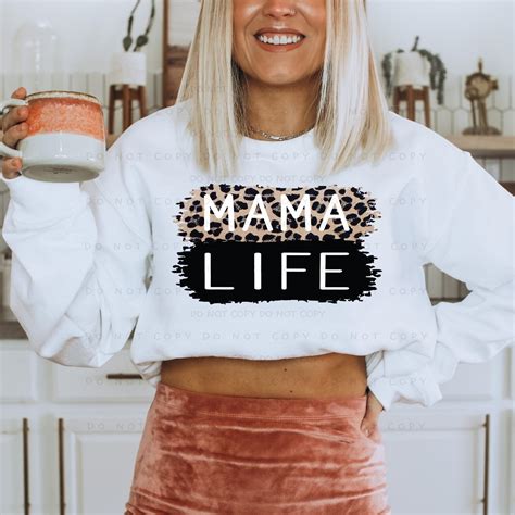 Leopard Mama Life Stacked Rtp Ready To Print 615transfers