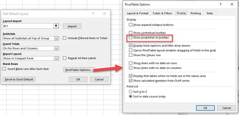 Pivottable Option Show Properties In Tooltips Not Reflecting The