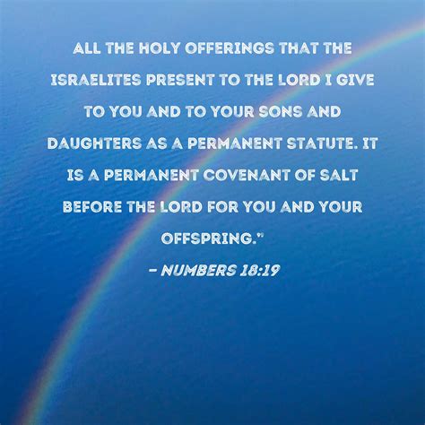 Numbers 1819 All The Holy Offerings That The Israelites Present To The