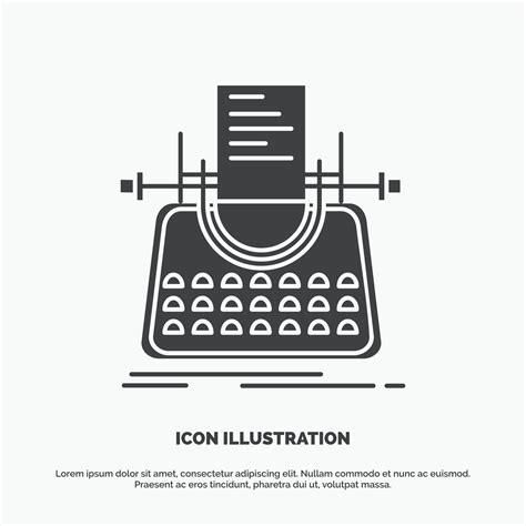 Article Blog Story Typewriter Writer Icon Glyph Vector Gray Symbol For Ui And Ux Website