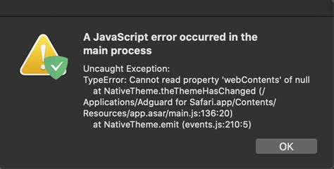 Javascript Error Occurred In The Main Process · Issue 359