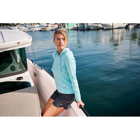Free Country Upf 50 Sun Protection Womens Blue Light Weight Knit Long Sleeve Hoodie Xs In
