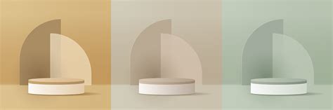 화장품 배경 및 제품 프레젠테이션 브랜딩 및 포장 프레젠테이션을 위한 프리미엄 연단 디스플레이를 설정합니다 배경의 그림자가 있는